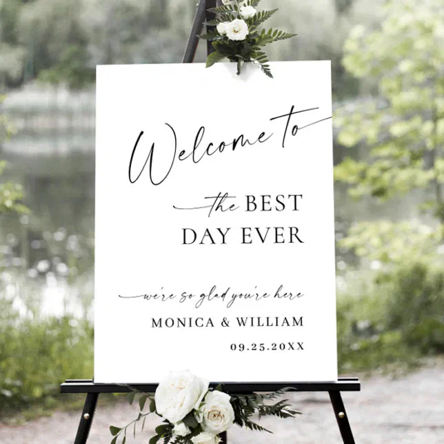 Elegant Simple Minimalist Welcome Wedding Foam Board | Zazzle