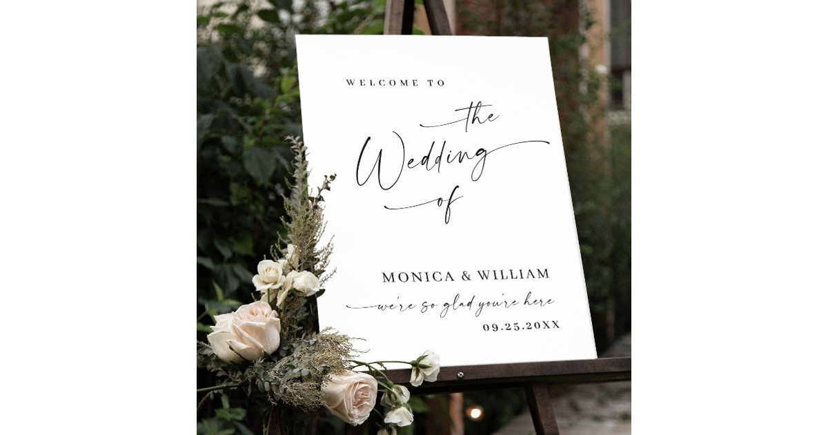 Elegant Simple Minimalist Welcome Wedding Foam Board | Zazzle