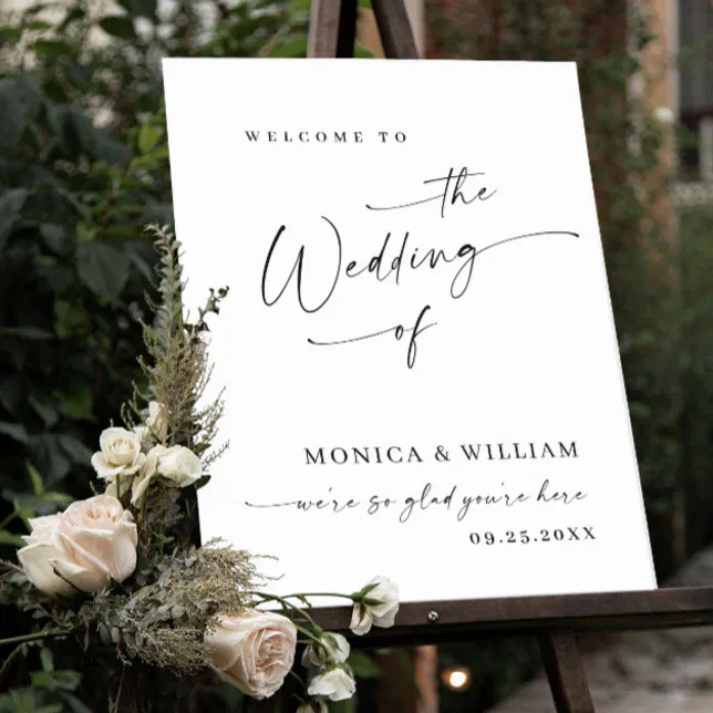 Elegant Simple Minimalist Welcome Wedding Foam Board | Zazzle