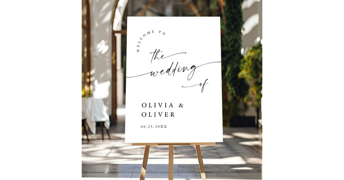 Elegant Simple Minimalist Welcome Wedding Foam Board | Zazzle