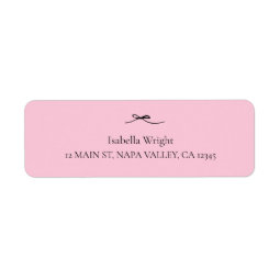 Elegant Simple Modern Blush Pink Black Bow Label | Zazzle