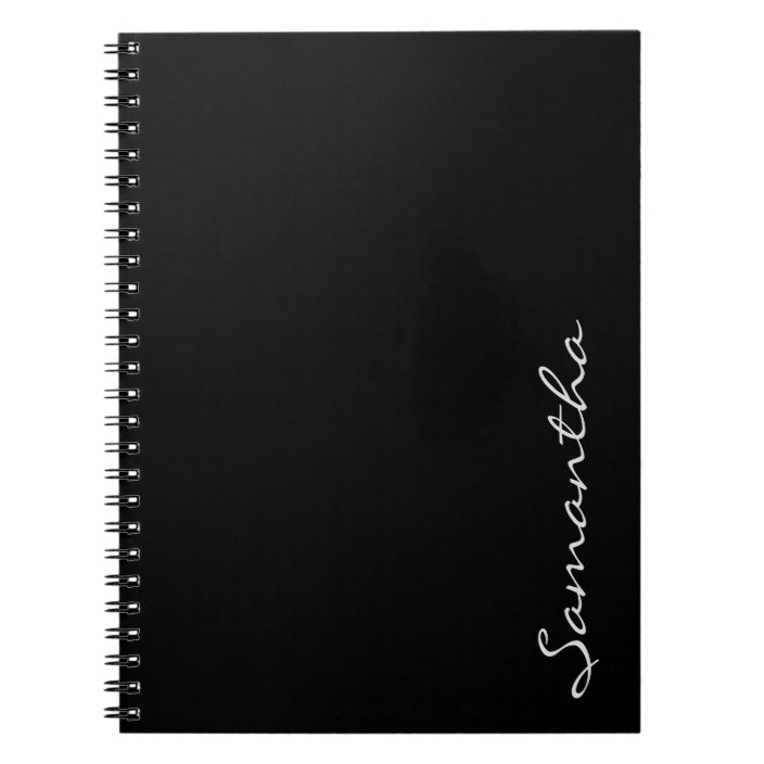 elegant simple modern chic trendy monogram black notebook | Zazzle.com