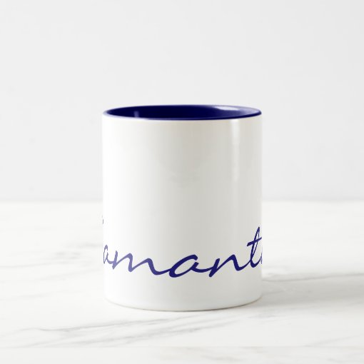 elegant simple modern chic trendy monogram blue Two-Tone coffee mug ...