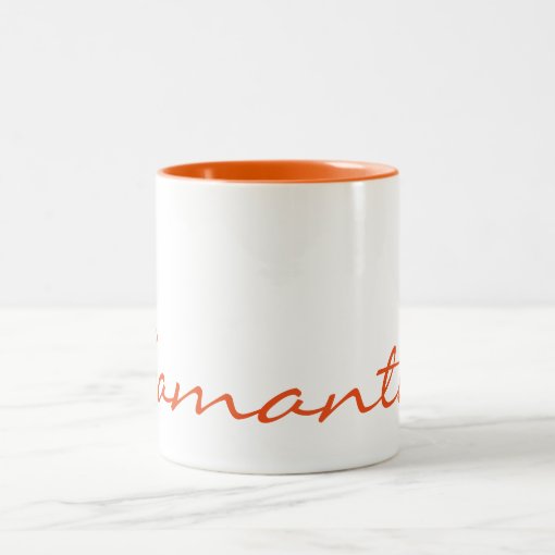 elegant simple modern chic trendy monogram orange Two-Tone coffee mug ...
