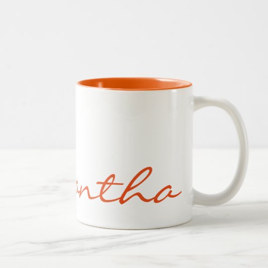 elegant simple modern chic trendy monogram orange Two-Tone coffee mug ...