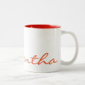 elegant simple modern chic trendy monogram orange Two-Tone coffee mug ...