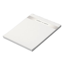 Elegant Simple Modern FAUX Silver Striped Notepad | Zazzle