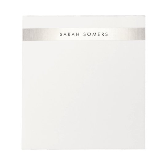 Elegant Simple Modern FAUX Silver Striped Notepad | Zazzle.com