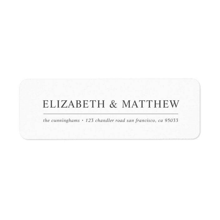 Elegant Simple Modern Return Address Label | Zazzle.com