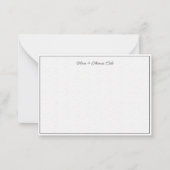 Elegant Simple Modern Textured Wave Wedding Couple Note Card | Zazzle