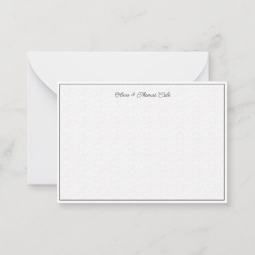 Elegant Simple Modern Textured Wave Wedding Couple Note Card | Zazzle