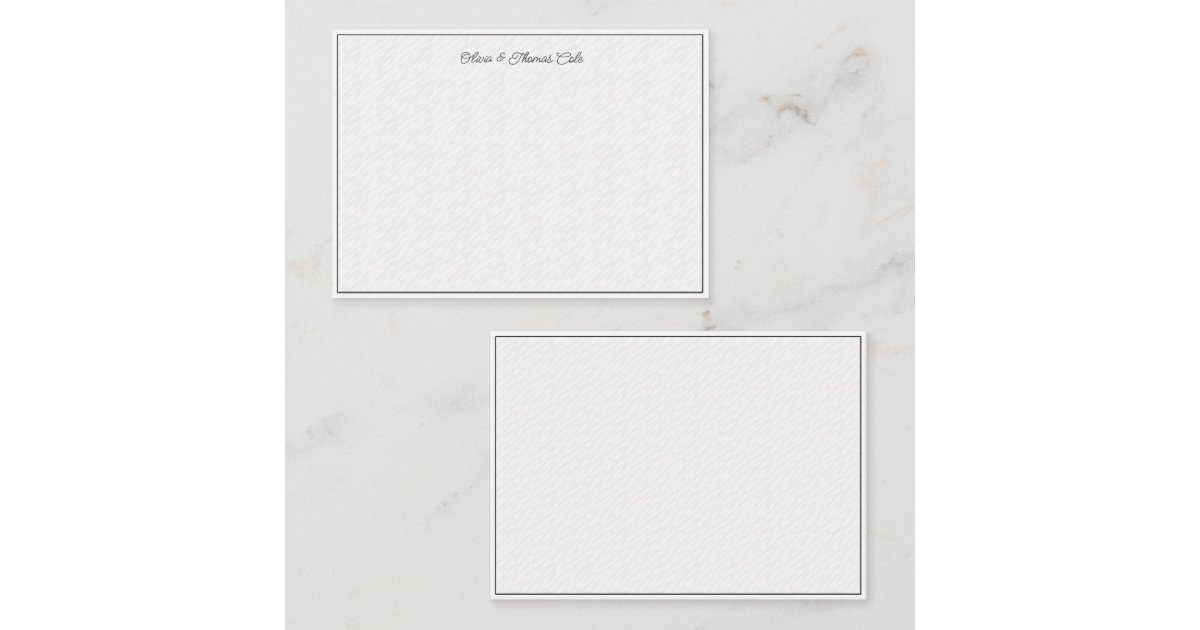 Elegant Simple Modern Textured Wave Wedding Couple Note Card | Zazzle
