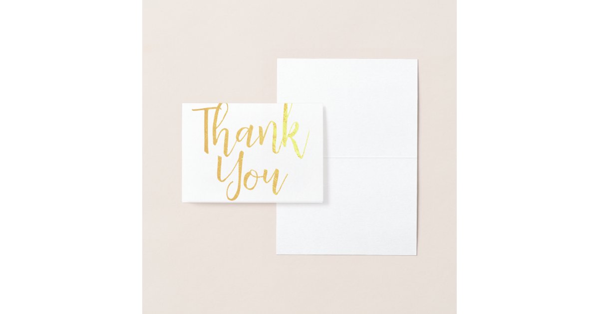 Elegant Simple Modern Traditional Gold Thank You Foil Card | Zazzle