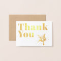 Elegant Simple Modern Traditional Gold Thank You Foil Card | Zazzle
