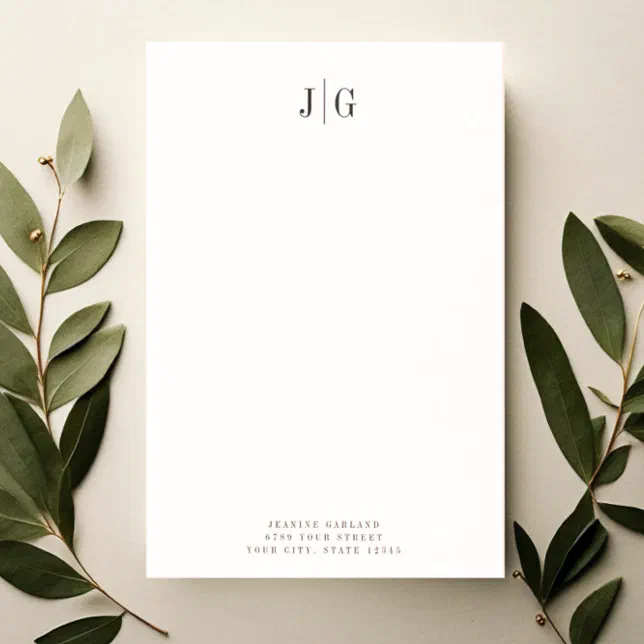 Elegant Simple Monogram Minimalist Letterhead Post-it Notes | Zazzle