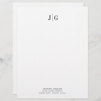 Elegant Simple Monogram Minimalist Professional Letterhead | Zazzle