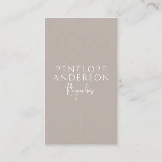 Elegant Simple Neutral Boho Chic Modern Unique Business Card | Zazzle