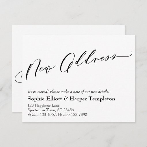 Elegant, Simple New Address Announcement | Zazzle