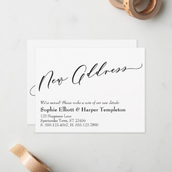 Elegant, Simple New Address Announcement | Zazzle