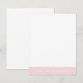Elegant Simple Overlay Light Pink Name Note Card | Zazzle