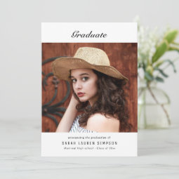 Elegant simple photo graduation dinner invitation | Zazzle