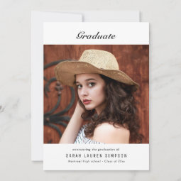 Elegant simple photo graduation dinner invitation | Zazzle