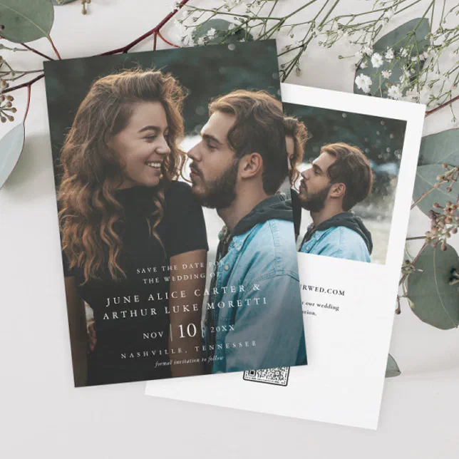 Elegant Simple Photo Wedding Save the Date Invitation | Zazzle