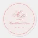 Elegant Simple Pink Monogram Classic Round Sticker | Zazzle