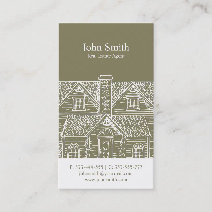 Elegant simple professional real estate agent business card | Zazzle