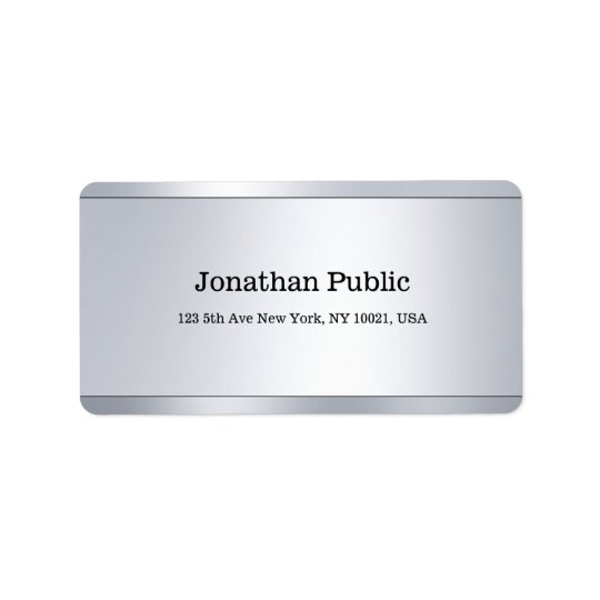 Elegant Simple Professional Silver Template Modern Label | Zazzle.com