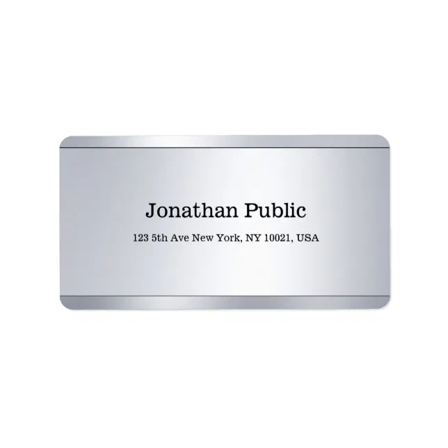 Elegant Simple Professional Silver Template Modern Label | Zazzle