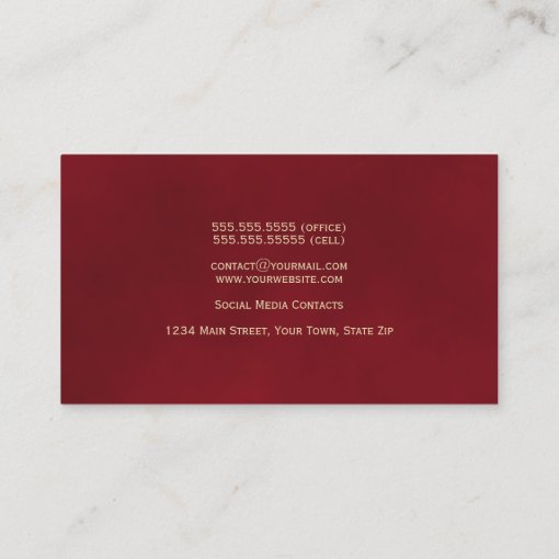 Elegant Simple Red & Gold Professional Business Card | Zazzle
