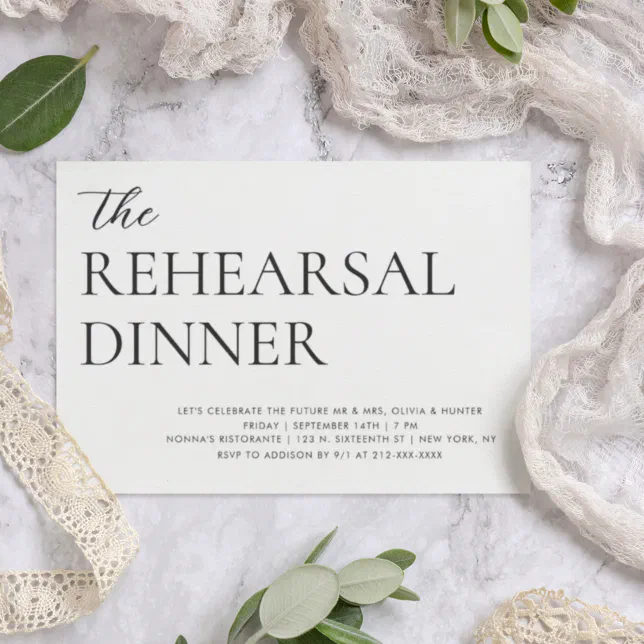 Elegant Simple Rehearsal Dinner Invitation | Zazzle