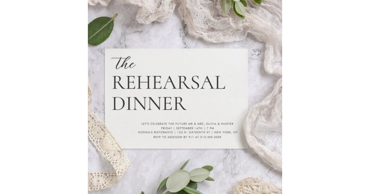Elegant Simple Rehearsal Dinner Invitation | Zazzle