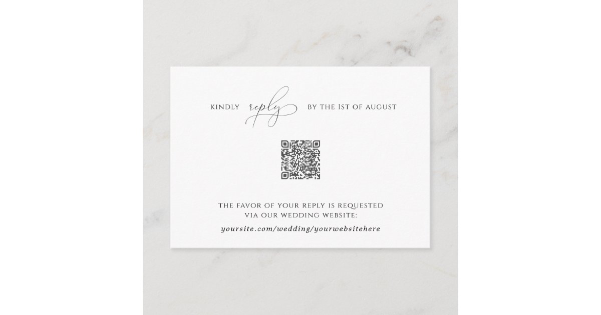 Elegant Simple Rsvp Card with QR Code | Zazzle