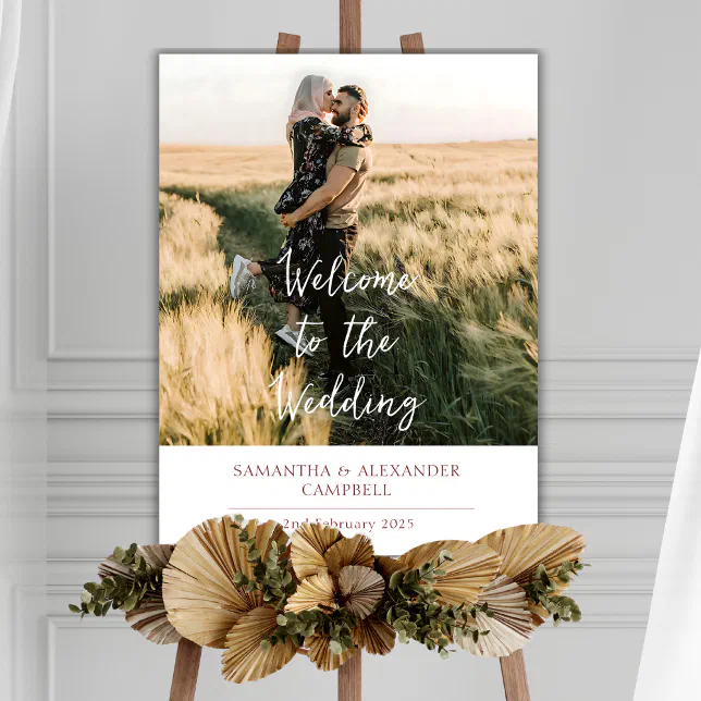 Elegant Simple Rust Welcome Wedding Sign Board | Zazzle