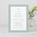 Elegant Simple Sage Gender Neutral Baby Shower Invitation | Zazzle