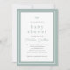Elegant Simple Sage Gender Neutral Baby Shower Invitation | Zazzle