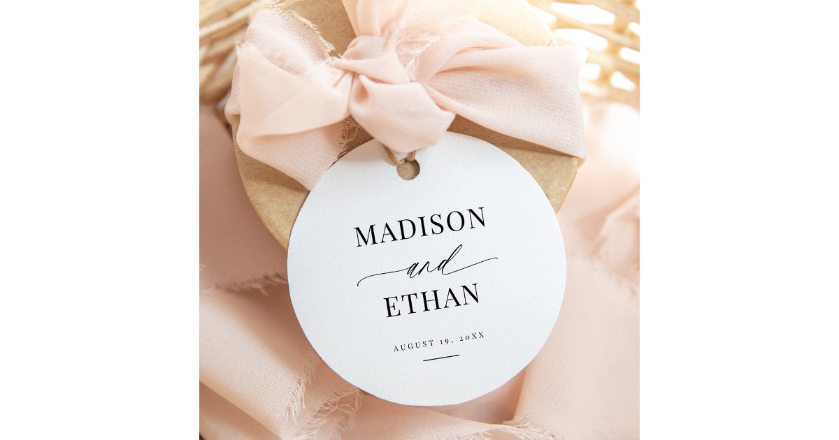 Elegant Simple Script Calligraphy Wedding Favor Tags | Zazzle Elegant Simple Script Calligraphy Wedding Favor Tags | Zazzle