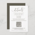 Elegant Simple Script Details Brown | QR Code Enclosure Card | Zazzle