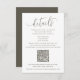 Elegant Simple Script Details Brown | QR Code Enclosure Card | Zazzle