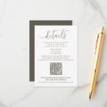 Elegant Simple Script Details Brown | QR Code Enclosure Card | Zazzle
