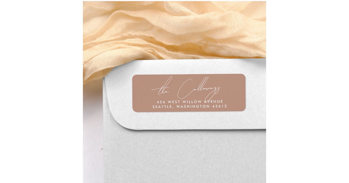Elegant Simple Script Family Name Boho Brown Label | Zazzle