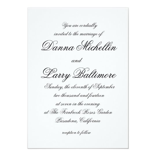 Elegant Simple Script Type Wedding Invitation | Zazzle.com