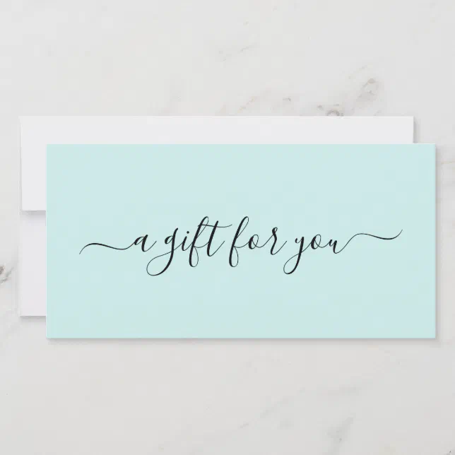 Elegant Simple Spa Teal Turquoise Gift Certificate | Zazzle