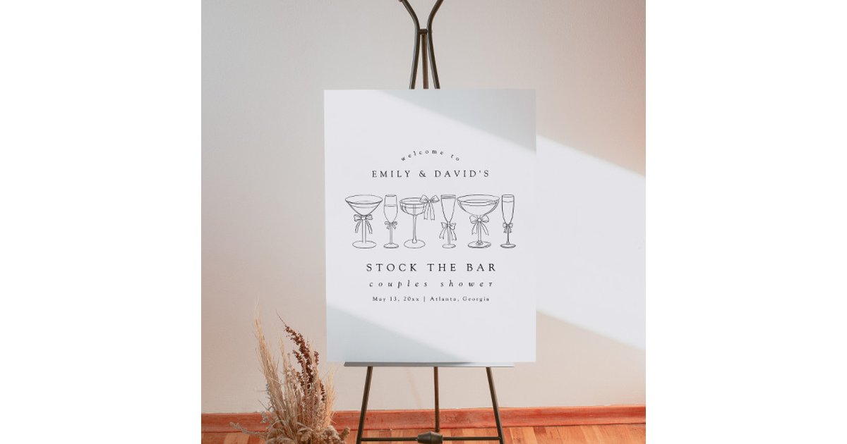 Elegant Simple Stock The Bar Shower Welcome Sign | Zazzle