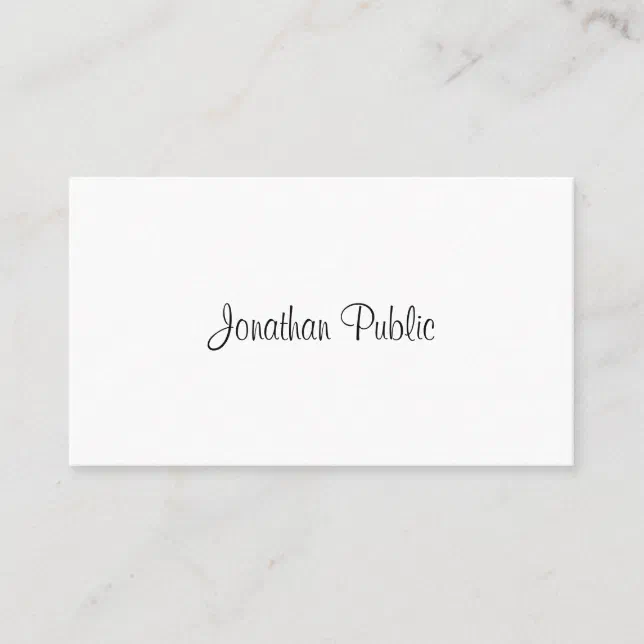Elegant Simple Template Calligraphy Script Text Business Card | Zazzle