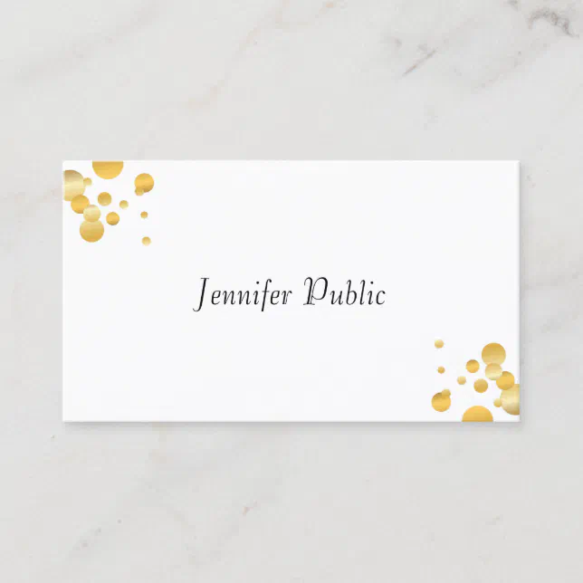 Elegant Simple Template Gold Confetti Modern Business Card | Zazzle