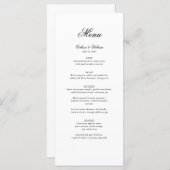 Elegant Simple Traditional Script Wedding Menu | Zazzle