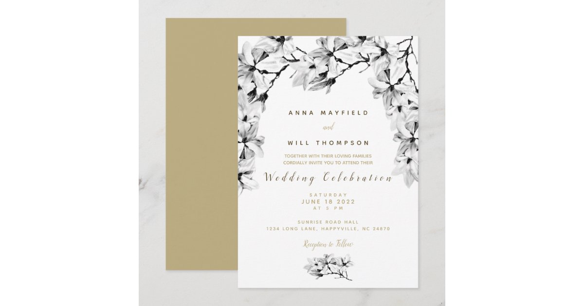Elegant Simple Unique Floral Wedding Invitation | Zazzle